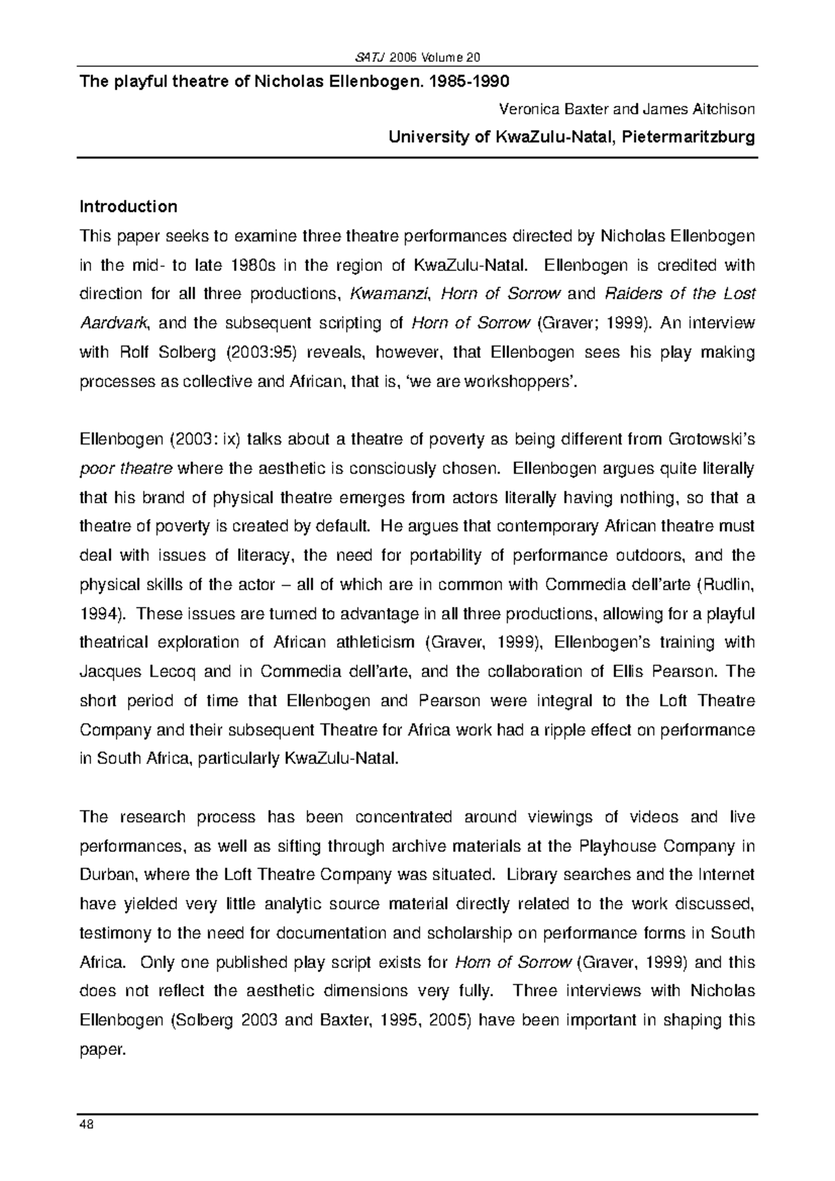 The playful theatre of Nicholas Ellenbogen. 1985-1990 - The playful ...