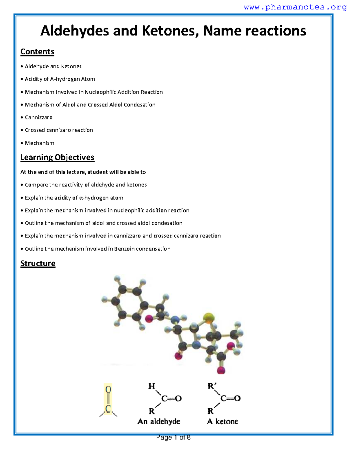 Aldehydes and Ketones, Name reactions - Aldehydes and Ketones, Name ...