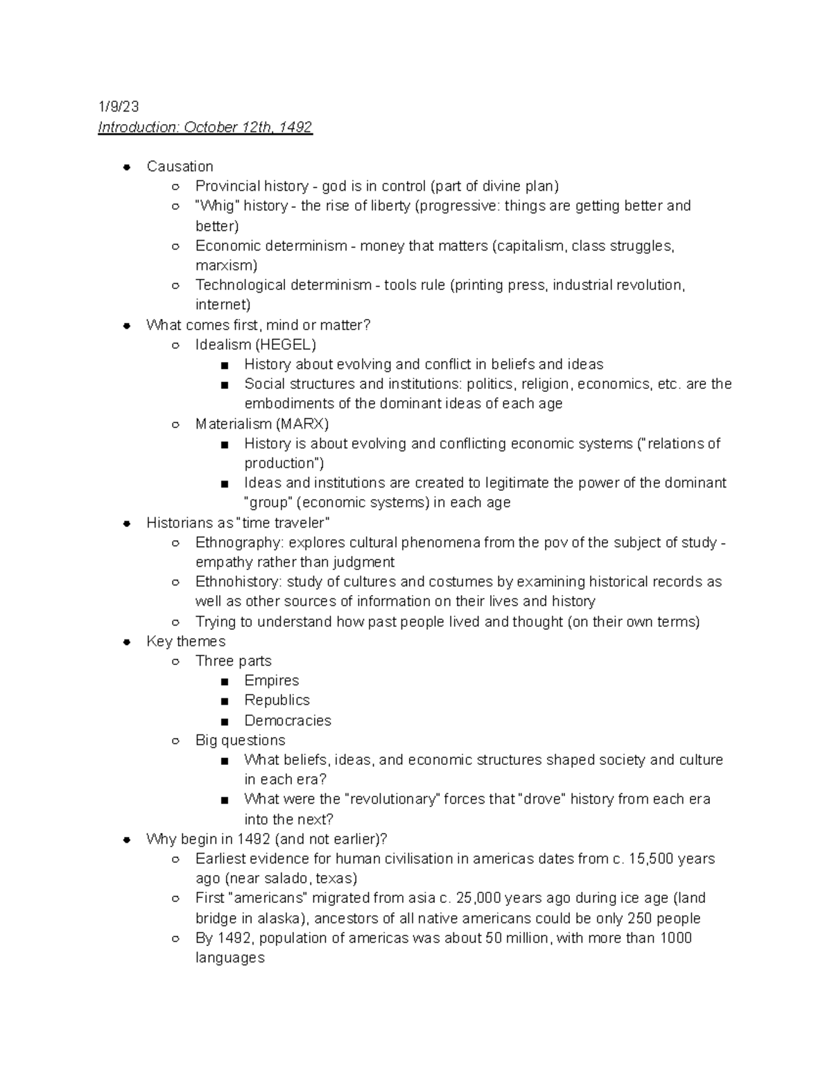 US History Introduction - 1/9/ Introduction: October 12th, 1492 ...