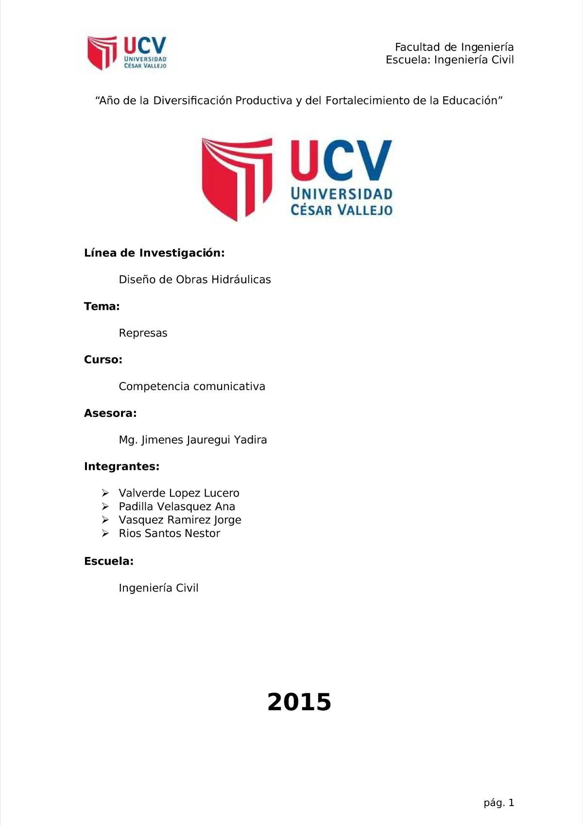 Pdf-informe-represas compress - Escuela: Ingeniería CivilEscuela ...