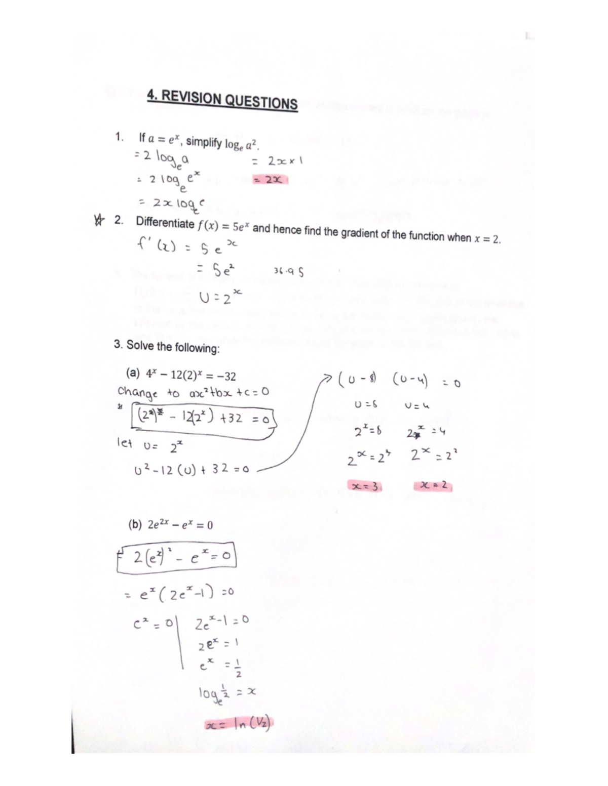 4. Revision Questions: maths inverse questions - Studocu