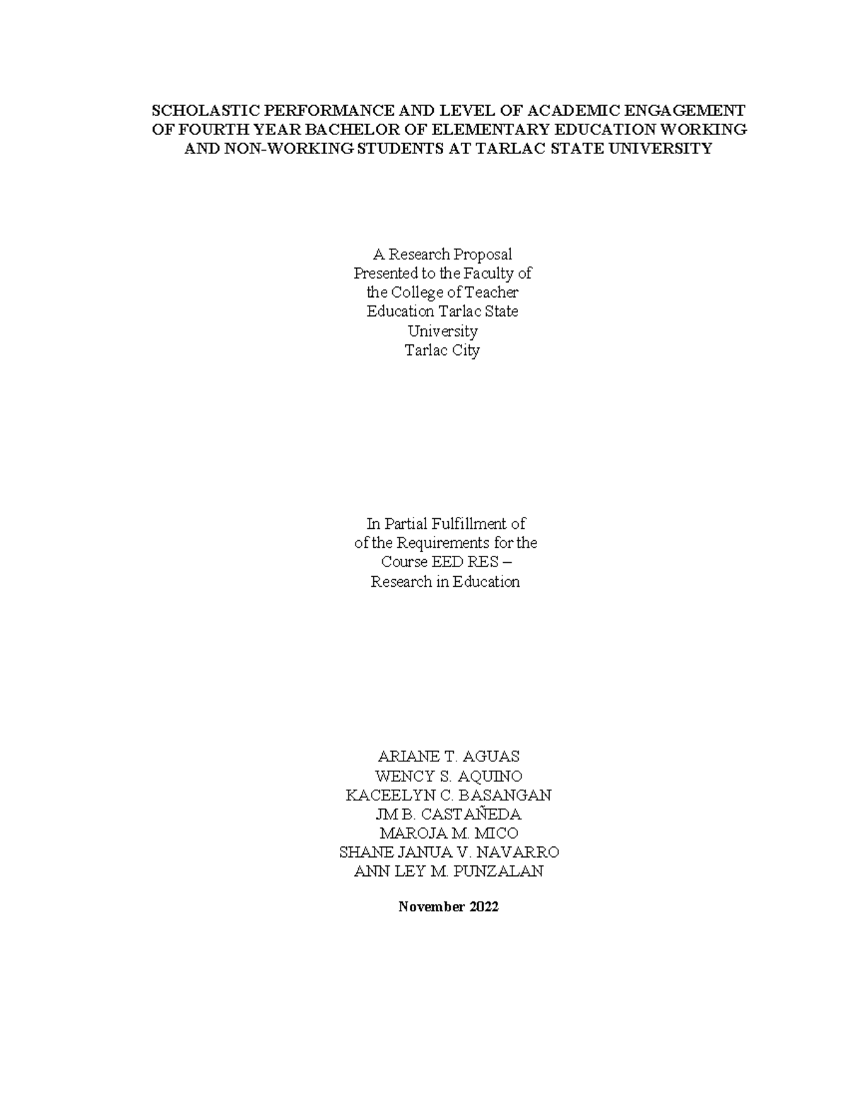 Scholastic Performance AND - SCHOLASTIC PERFORMANCE AND LEVEL OF ...