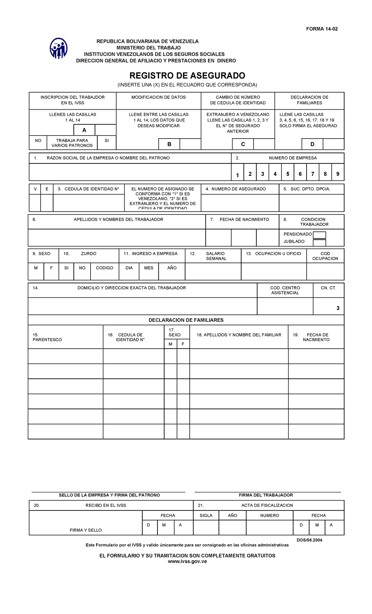 328524023 Forma 14 02 doc - FORMA 14- REPUBLICA BOLIVARIANA DE ...