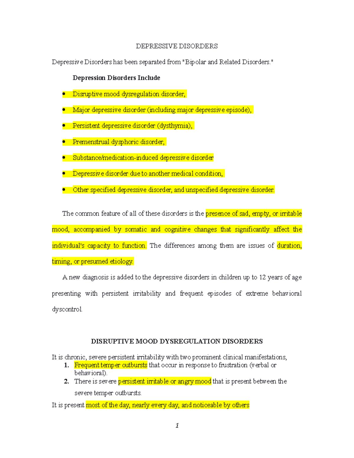 5. Depressive Disorders - DEPRESSIVE DISORDERS Depressive Disorders has ...