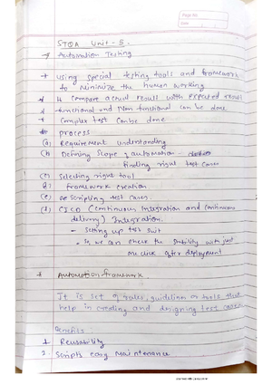 STQA 6 - Unit 6 stqa - Software testing and quality assurance - Studocu