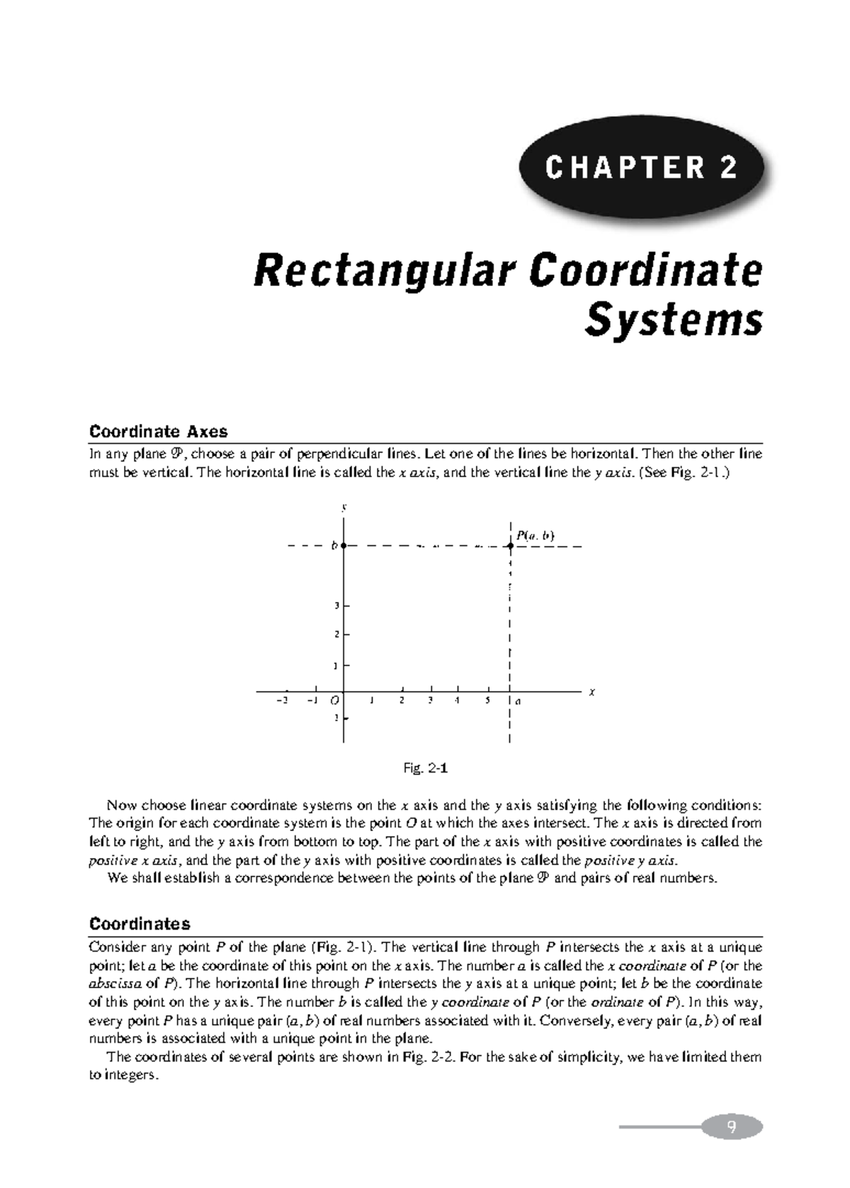 Calculus CH2 - 9 CHAPTER 2 Rectangular Coordinate Systems Coordinate Axes In any plane , choose ...