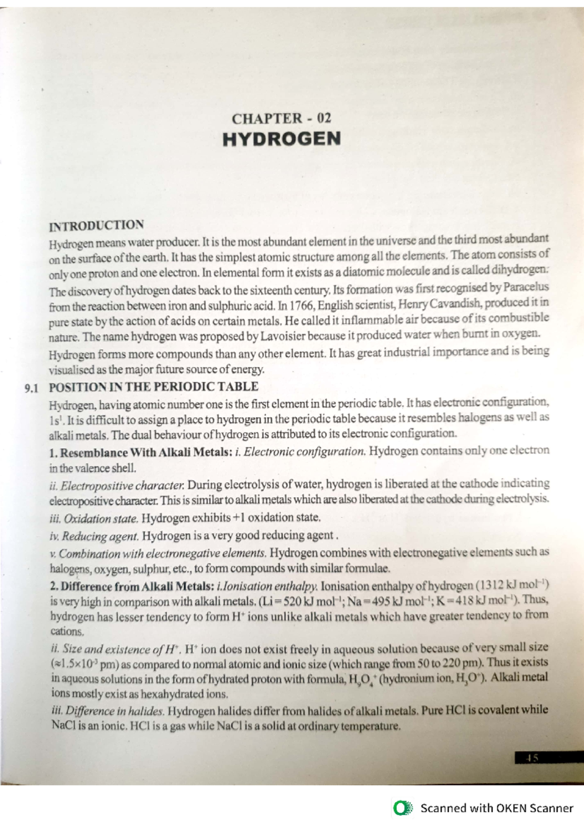 Hydrogen detailed notes - Chemistry - Studocu