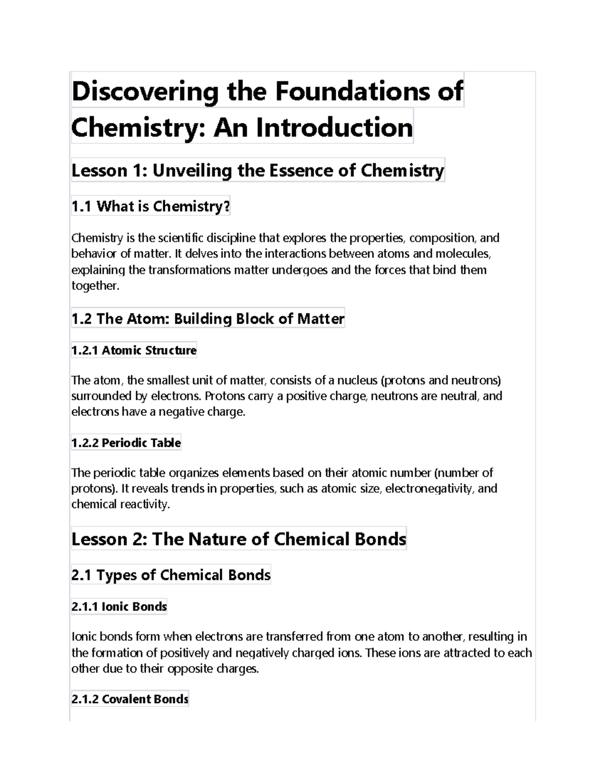 Discovering the Foundations of Chemistry - It delves into the ...