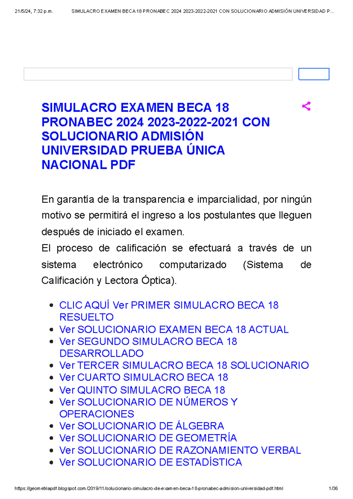 Cuarto Simulacro BECA 18 Anterior - SIMULACRO EXAMEN BECA 18 PRONABEC 2024 2023-2022-2021 CON ...