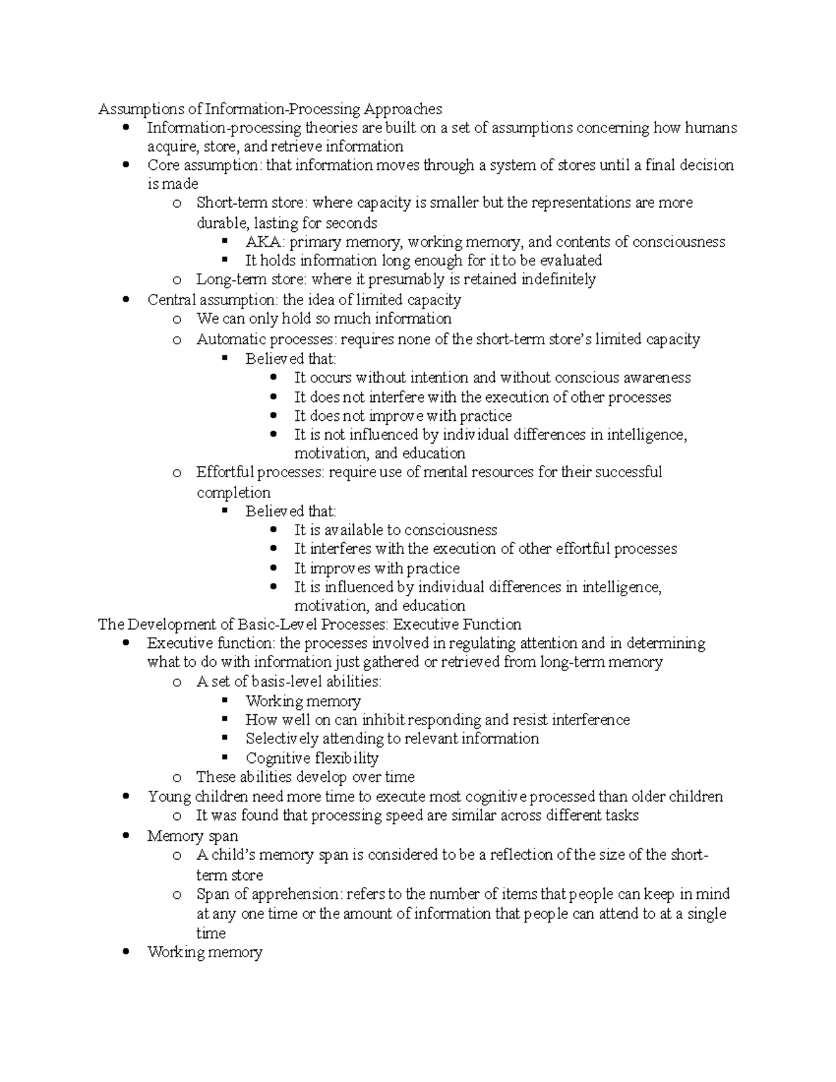 Chapter 7 - Summary Children's Thinking: Cognitive Development and ...