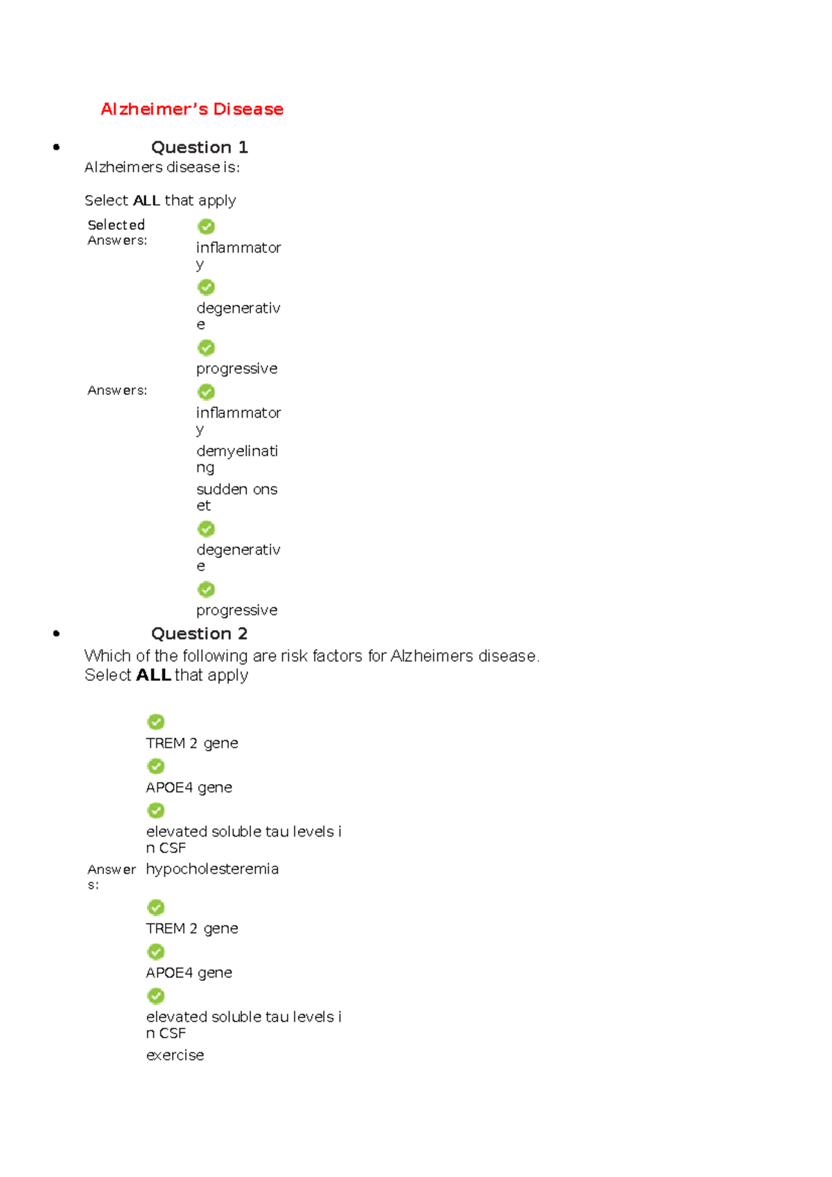 Neuroanatomy-worksheets-feb2018 - Alzheimer’s Disease Question 1 ...