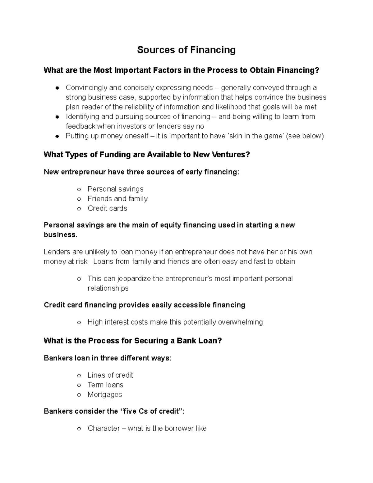 Sources of Financing - Sources of Financing What are the Most Important ...