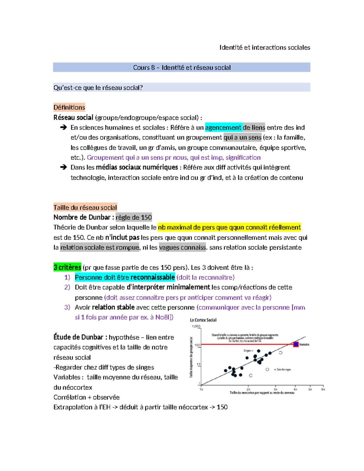 #8 identité réseau social - Identité et interactions sociales Cours 8 ...