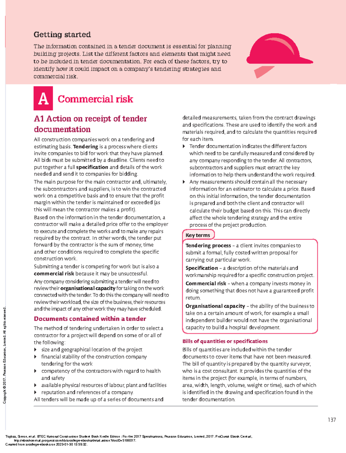 Unit 3 Activity 1 Ebook Notes - ####### Tendering and Estimating ...