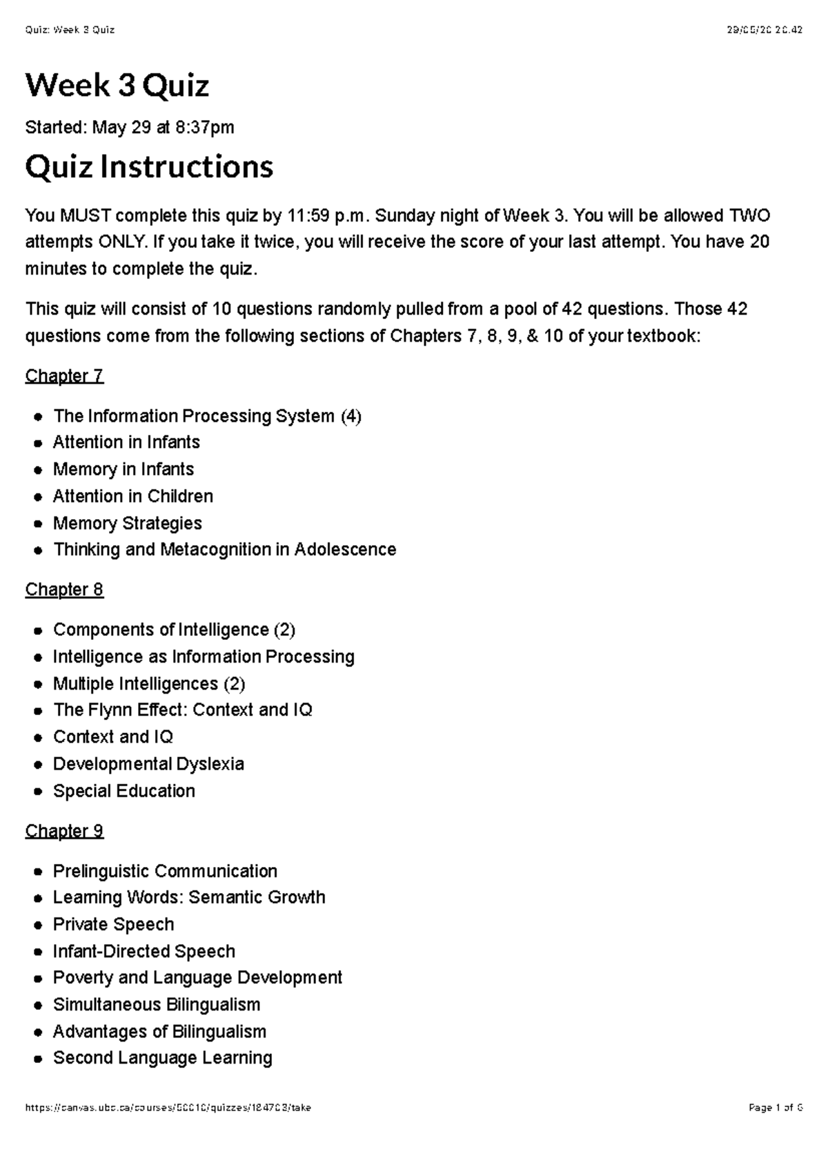 Quiz: Week 3 Quiz answer - Week 3 Quiz Started: May 29 at 8:37pm Quiz ...