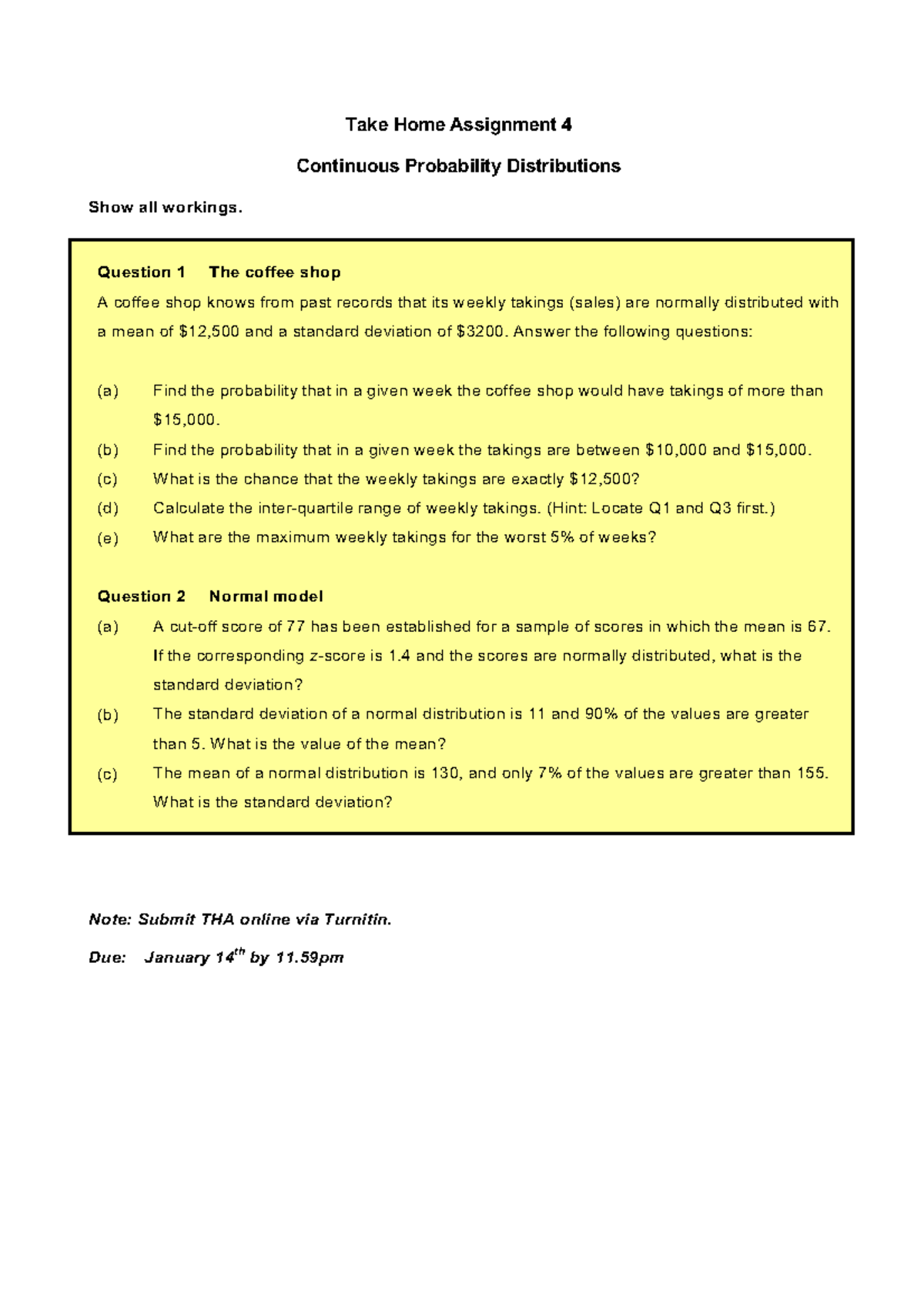 BSB123 THA 4 and solution - A cut-off score of 77 has been established ...