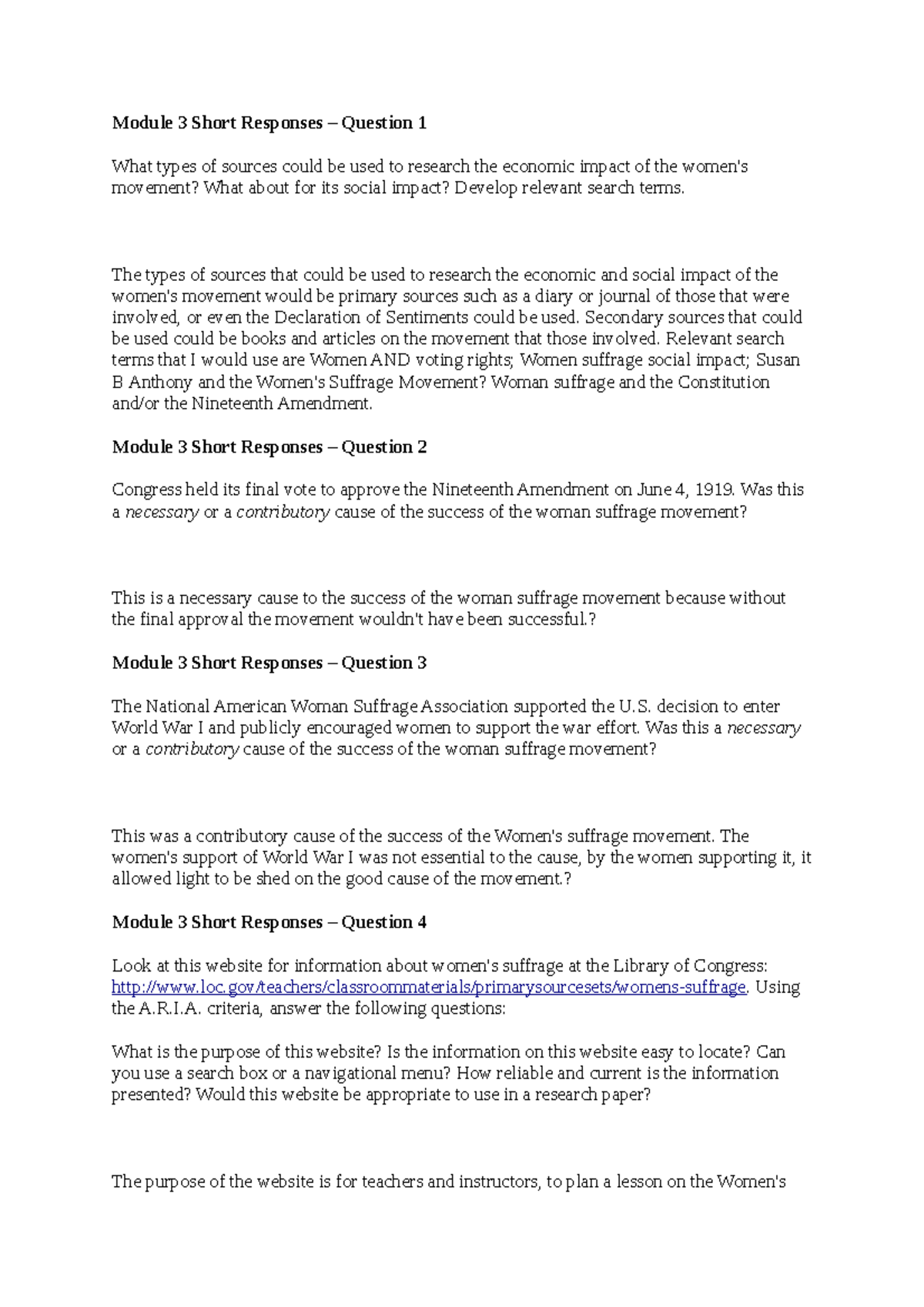 3 1 Module Three Short Responses Module 3 Short Responses Question 1 What Types Of Sources