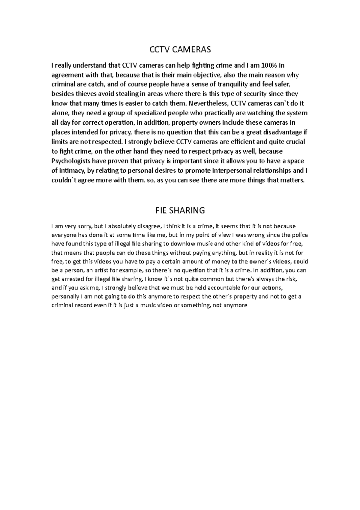 Writing 2 IO 11 - matematicas resumenes - CCTV CAMERAS I really ...