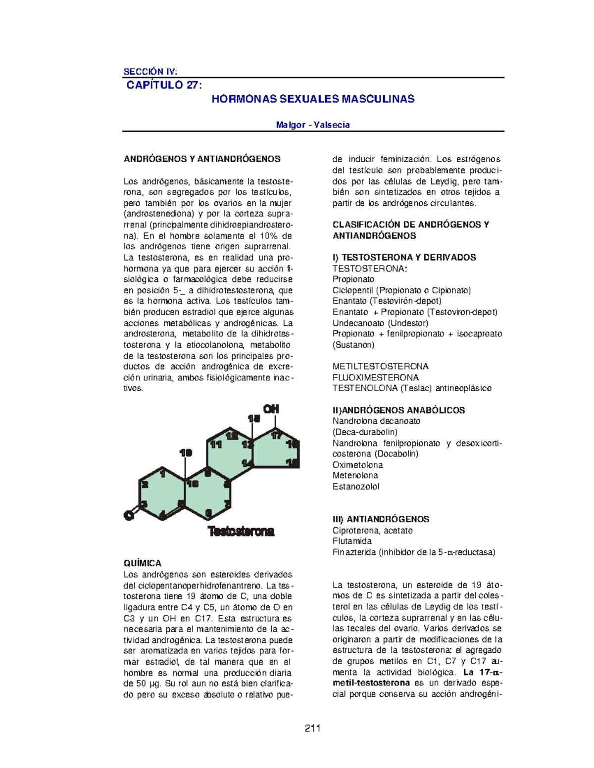 Hormonas Sexuales Masculinas - SECCIÓN IV: CAPÍTULO 27: HORMONAS ...