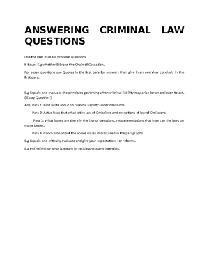 Criminal LAW Assignment - CRIMINAL LAW ASSIGNMENT OCTOBER 2021 Name ...