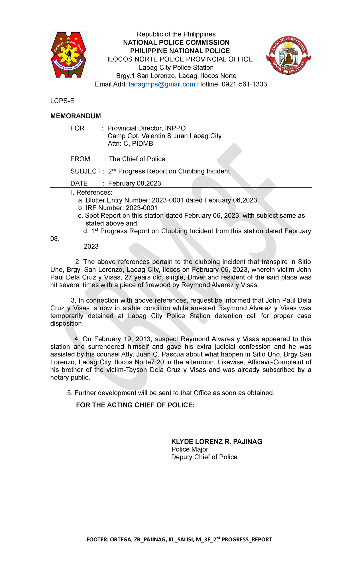 SPOT- Report - Review - Republic of the Philippines NATIONAL POLICE ...