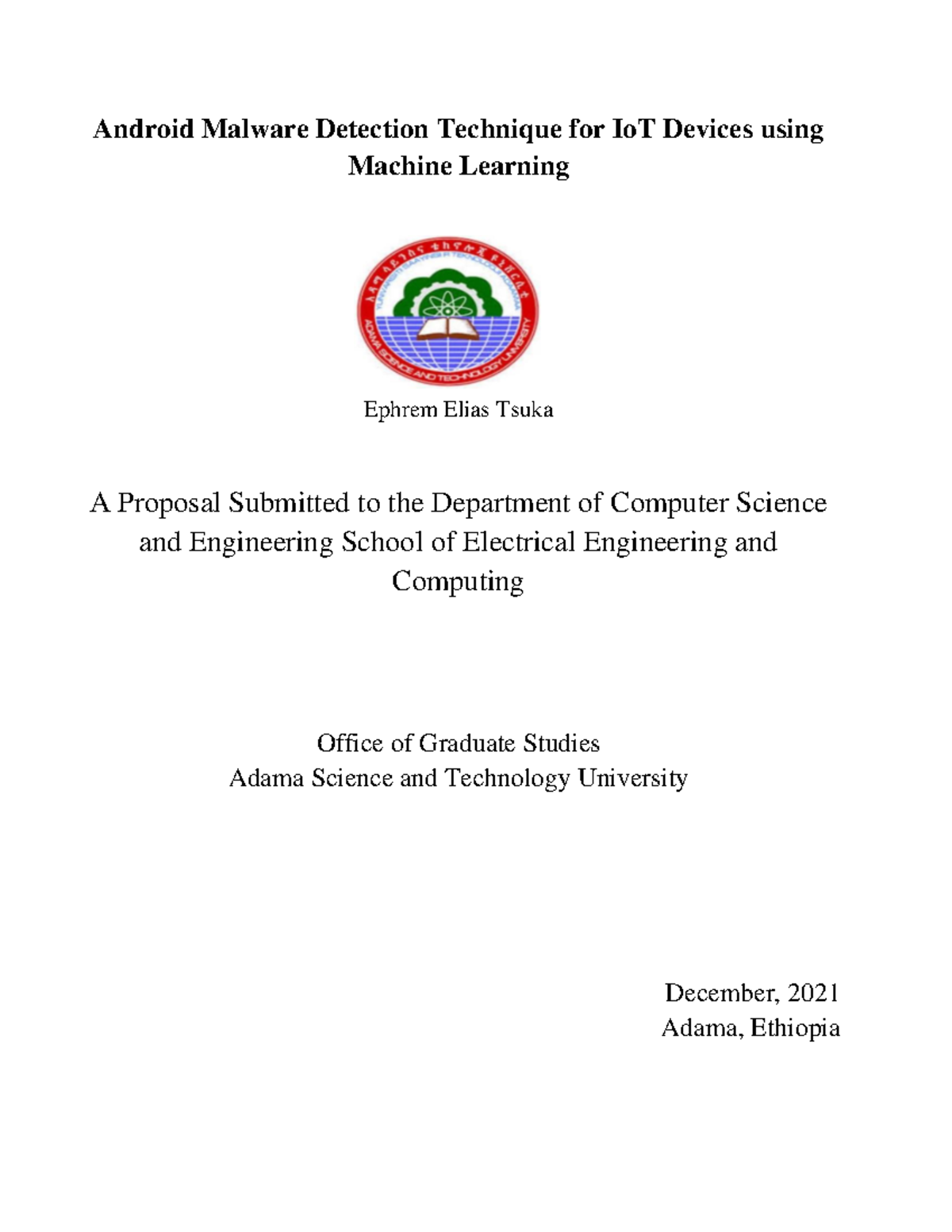 Proposal 2022 - Android Malware Detection Technique for IoT Devices ...