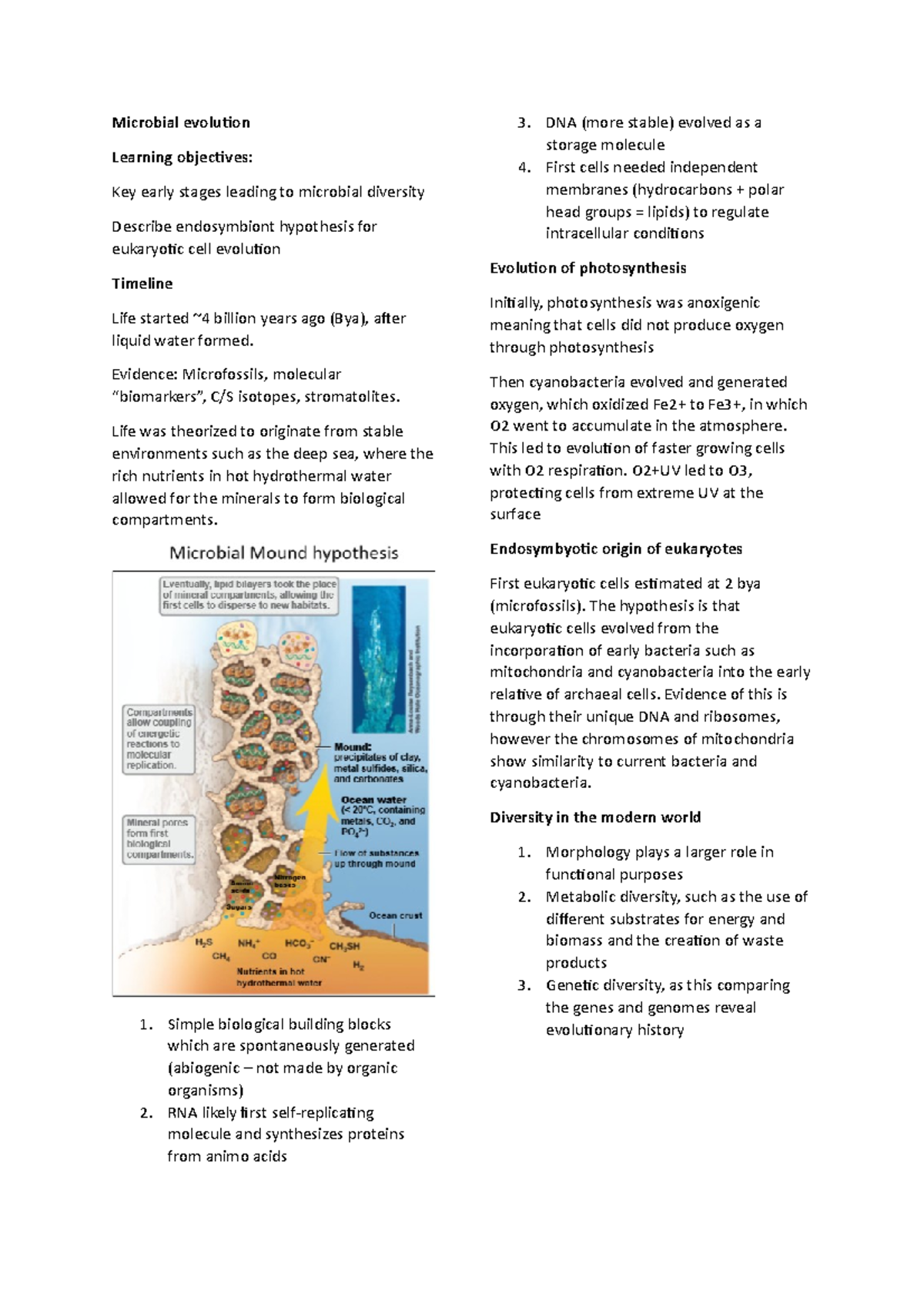 Microbial evolution - Completed during summer session - Microbial ...