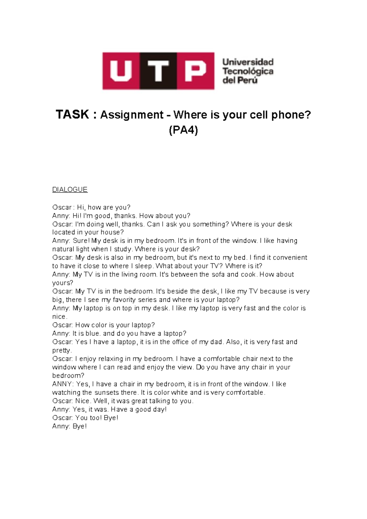 Semana 08 Where is your cell phone - TASK : Assignment - Where is your cell phone? (PA4 ...