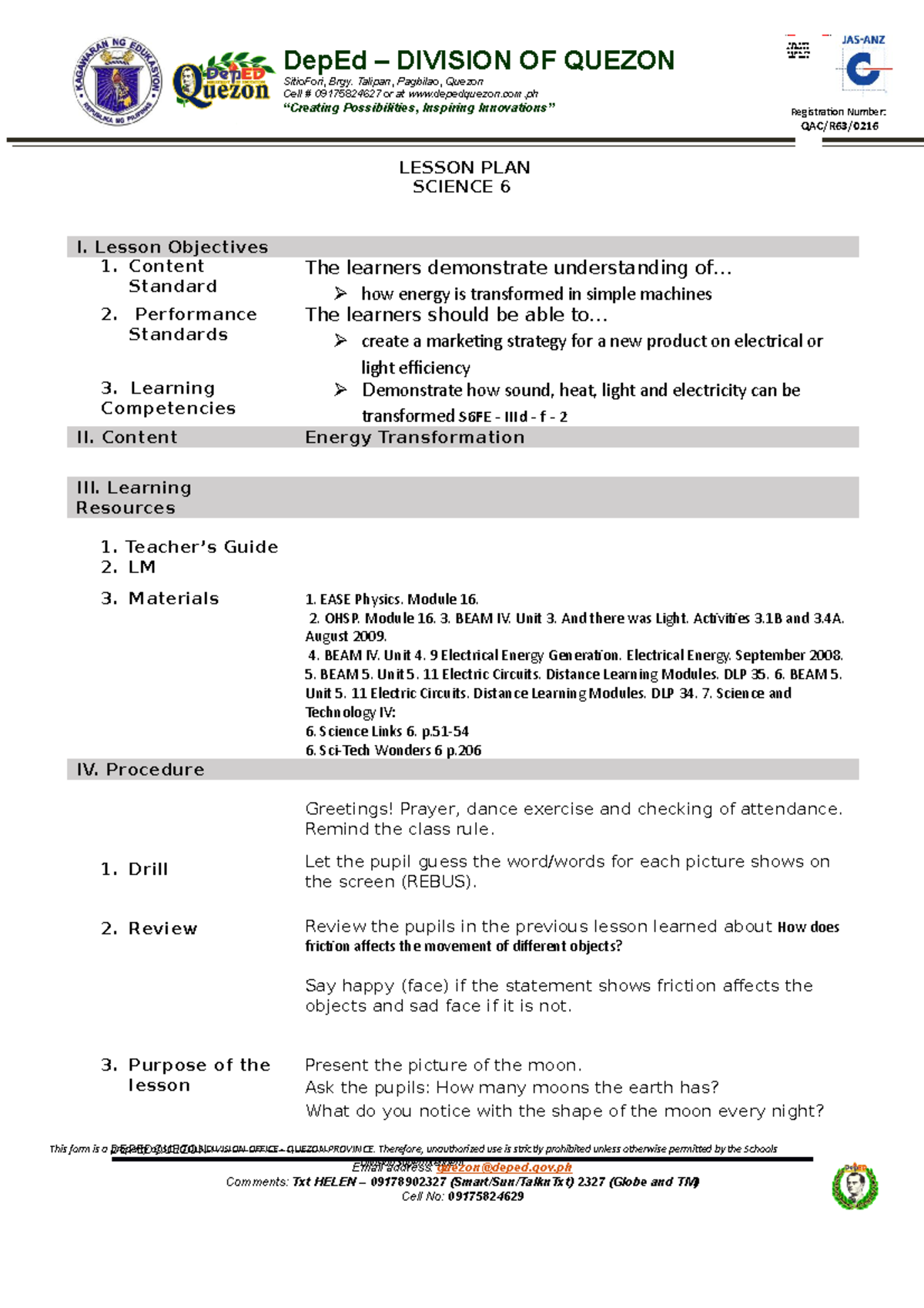 Phases of the moon COT 2023 Science 5 - DepEd – DIVISION OF QUEZON SitioFori, Brgy. Talipan ...
