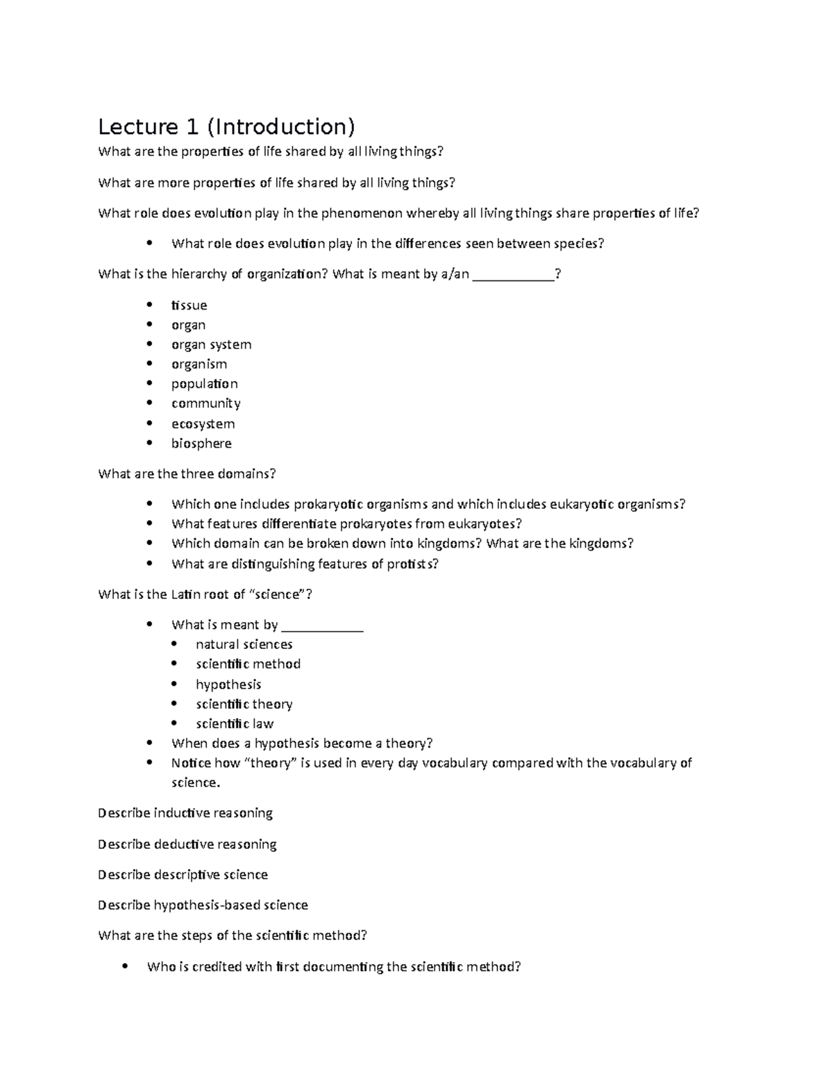 Lecture 1 (Introduction) Study Guide - Lecture 1 (Introduction) What ...