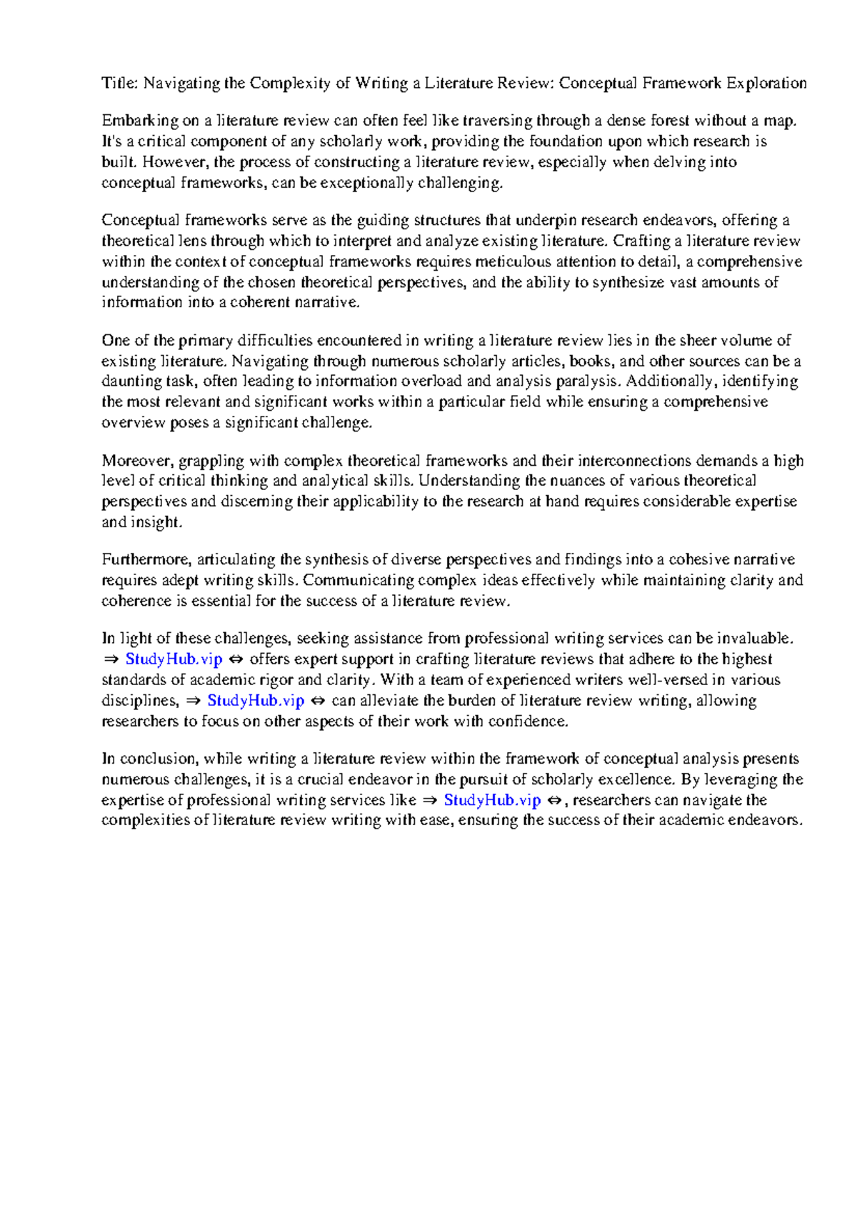 Conceptual Framework In Literature Review - Title: Navigating the ...