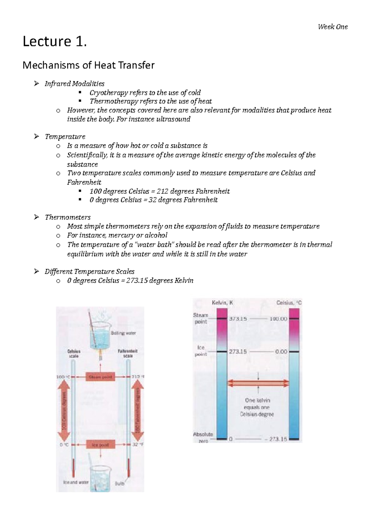 Summary - lecture 1 - Lecture 1. Mechanisms of Heat Transfer Infrared ...
