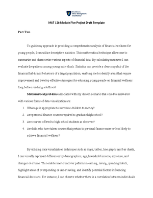 MAT 126 Module Five Project Draft Template - MAT 126 Module Five ...