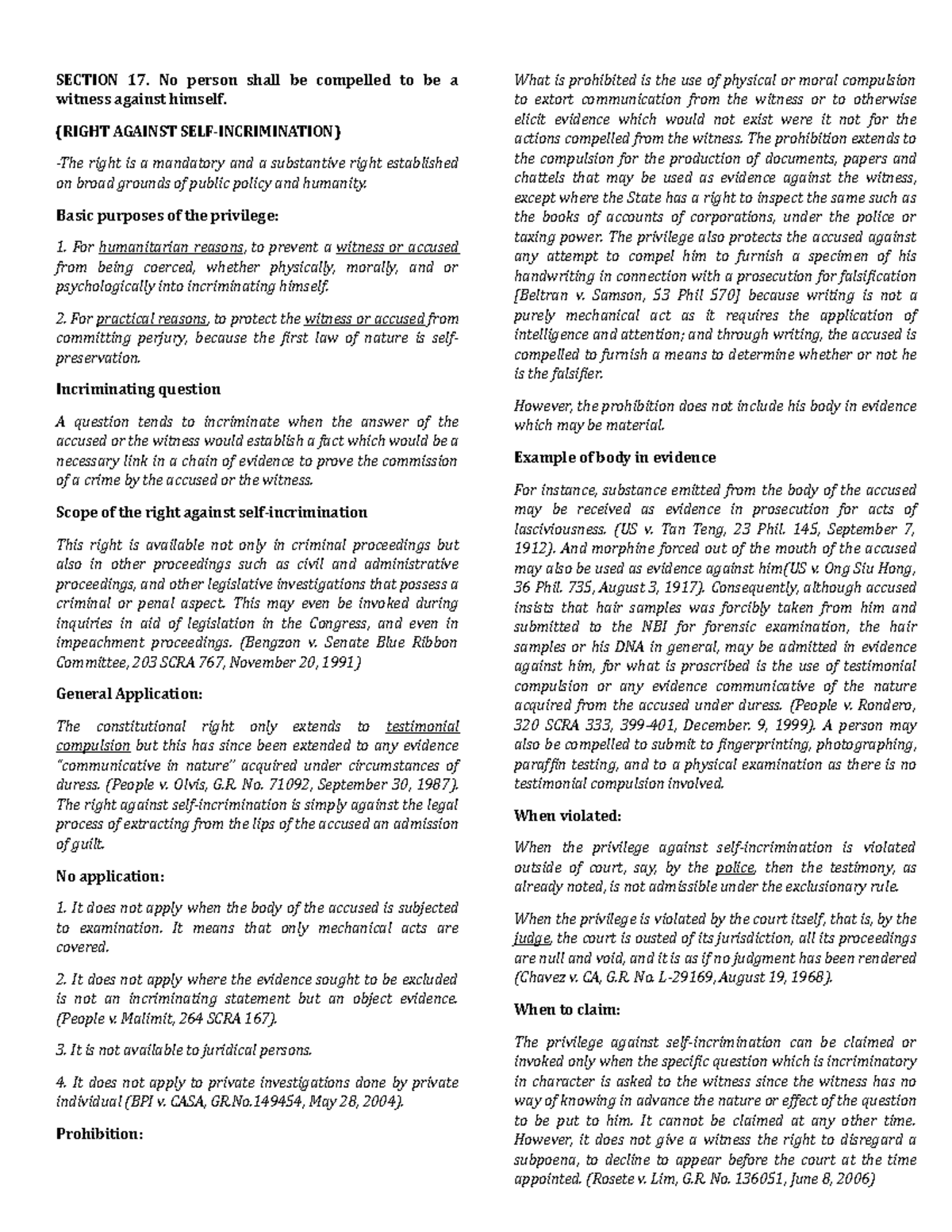 Midterms ART 3 Section 17 SECTION 17 No Person Shall Be Compelled To midterms-art-3-section-17-section-17-no-person-shall-be-compelled-to