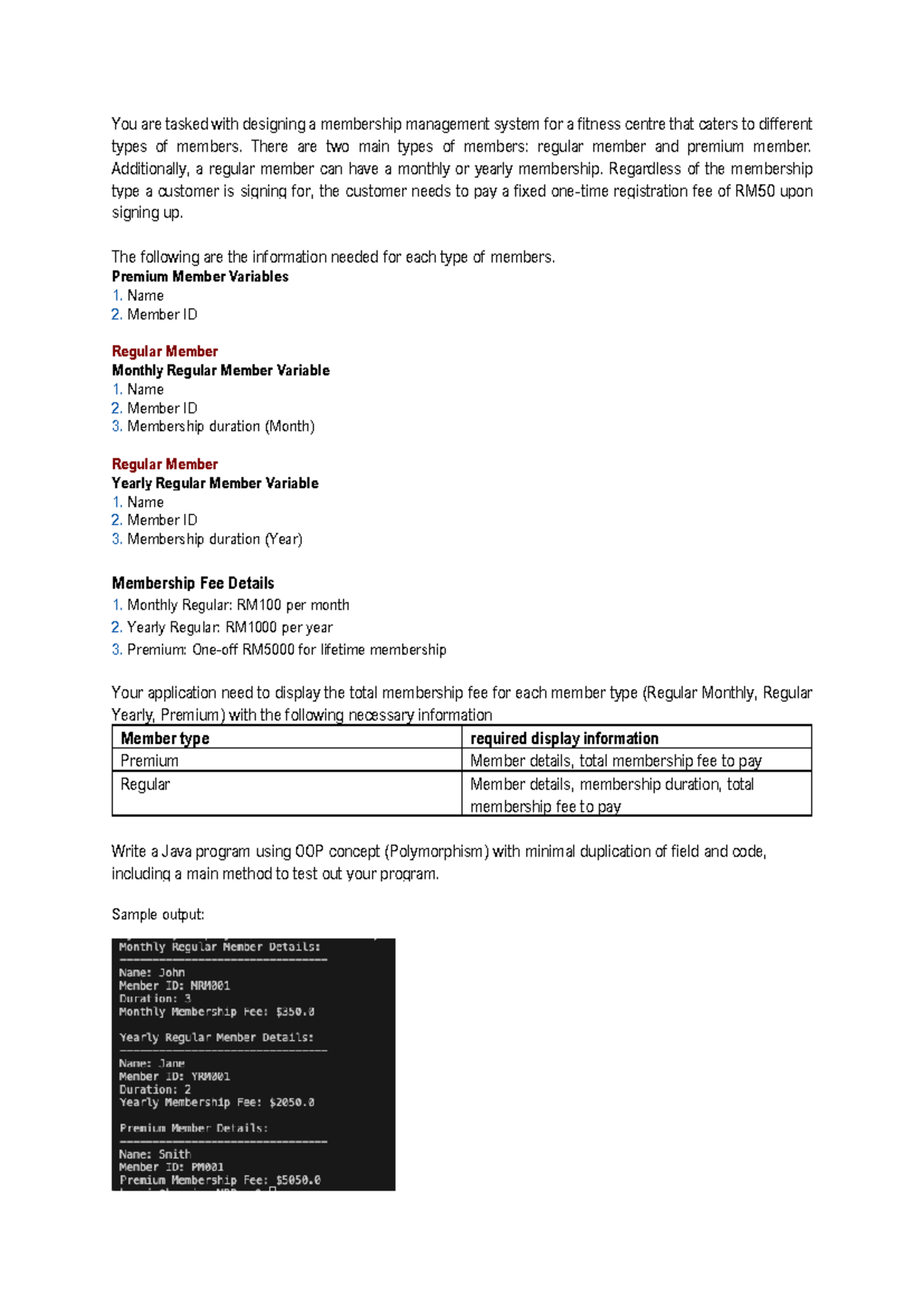 Labtest 5-fop-G2 - You are tasked with designing a membership ...