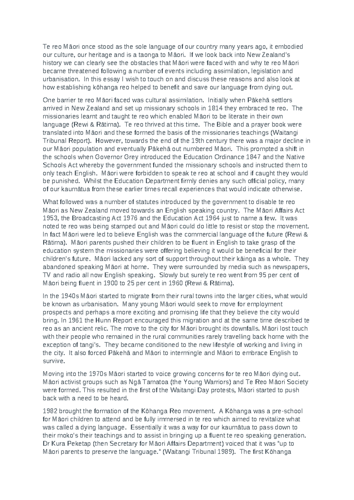 Te reo Maori is being threatened and how kohanga reo contributes to its ...