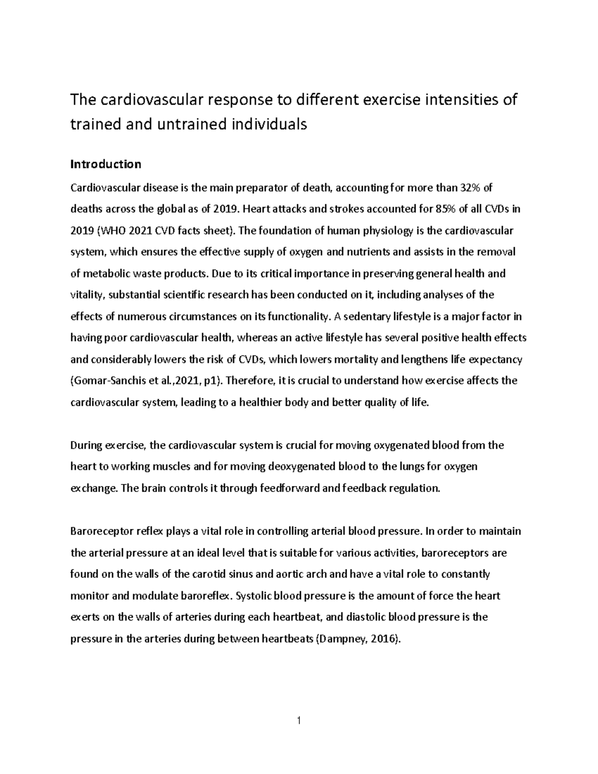 520450086 Prac Report - The cardiovascular response to different ...