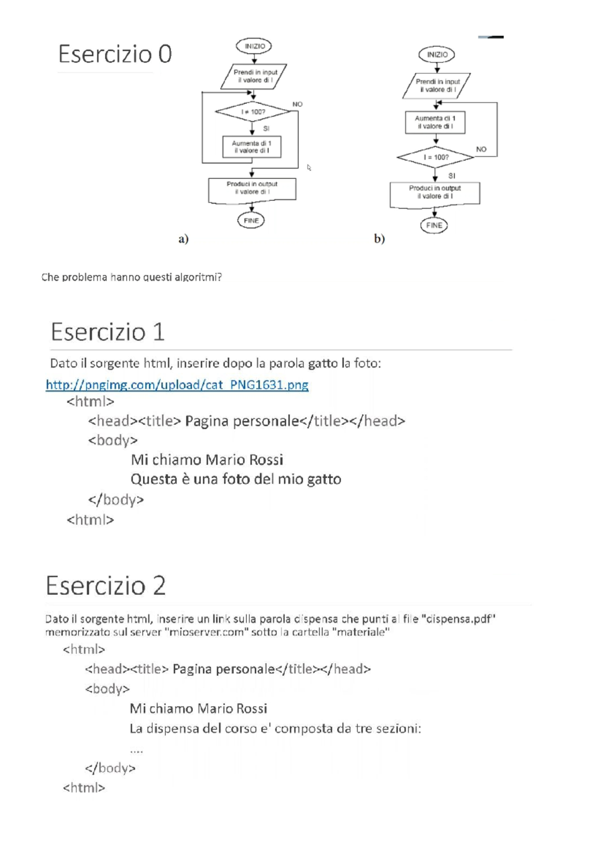 Esercizi B - Tecnologie informatiche per la comunicazione - Studocu