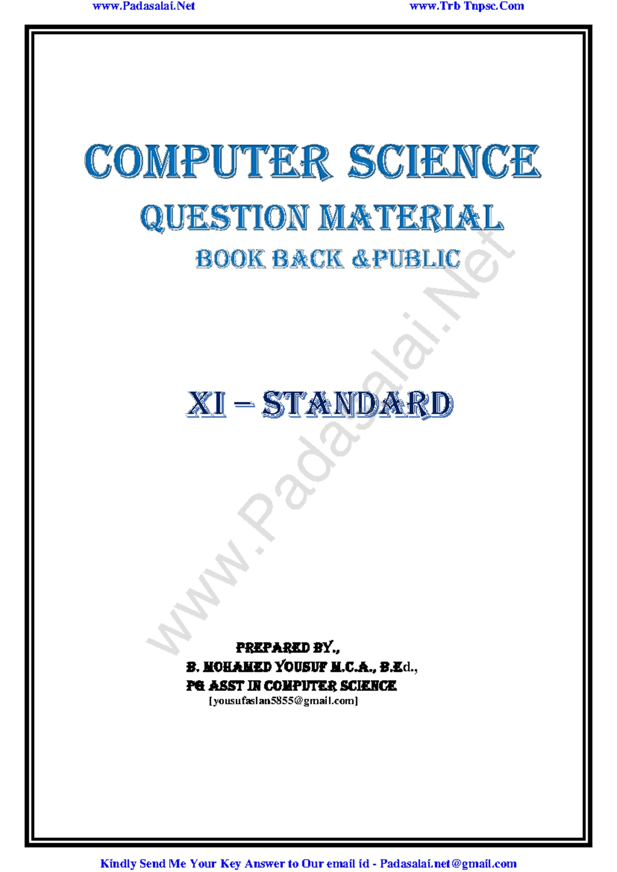 11th Computer Science Important Questions 2024 Tamil And English Medium PDF Download - மருதம் ...