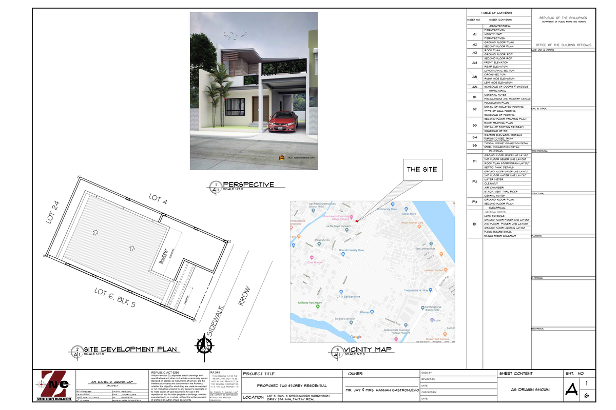 A1 Floor Plan A3 - 1 2 3 4 LOT 24 LOT 4 LOT 6, BLK 5 RROW SIDEWALK balcony 34 SQ. M 4350mm ...