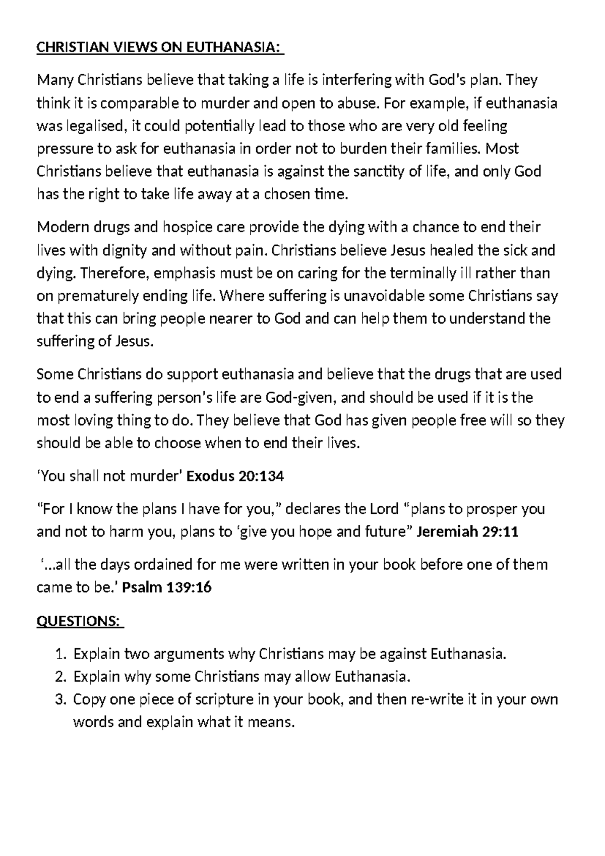 L.7 Print Out - aesrdtfyugihou - CHRISTIAN VIEWS ON EUTHANASIA: Many ...