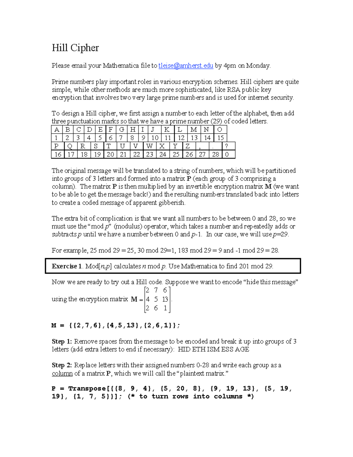 Hill Code - Dcs02 001 - Hill Cipher Please email your Mathematica file ...
