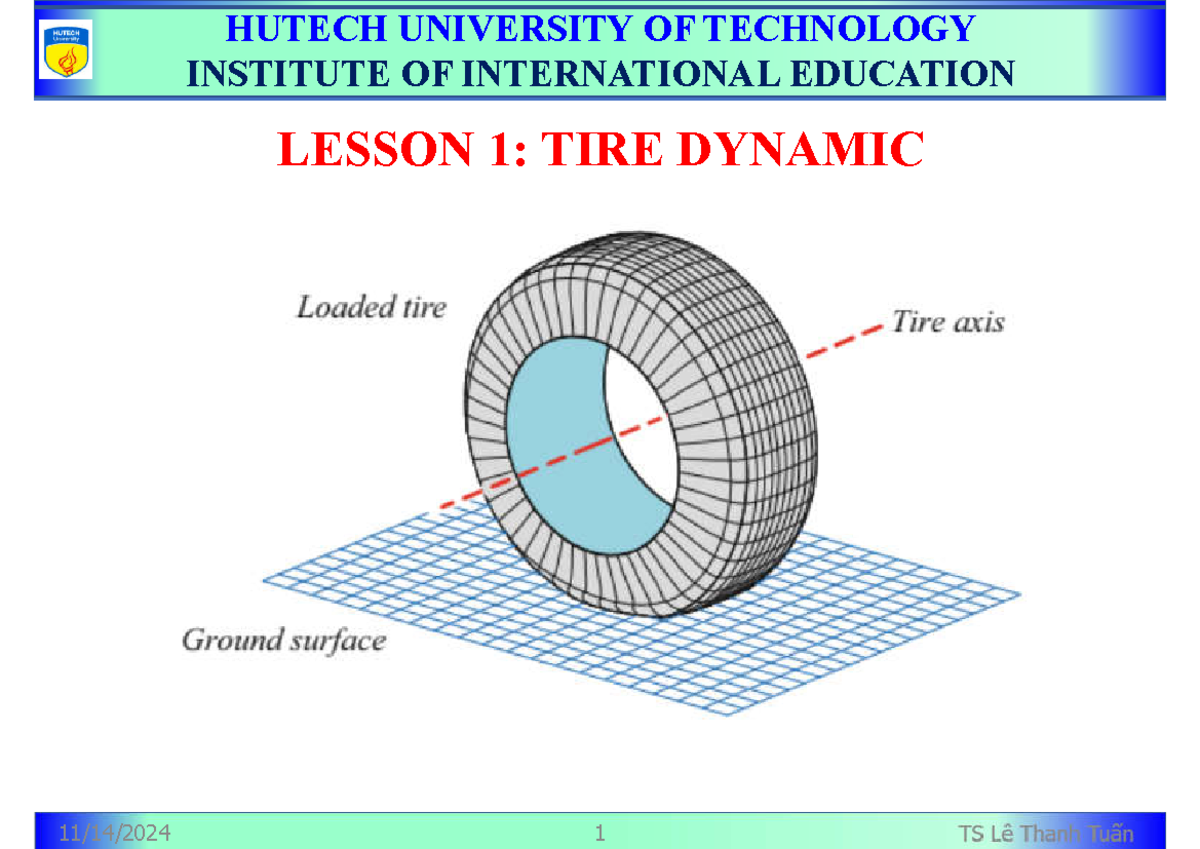 Lesson 1 Tiredynamic Stu - HUTECH UNIVERSITY OF TECHNOLOGY INSTITUTE OF ...