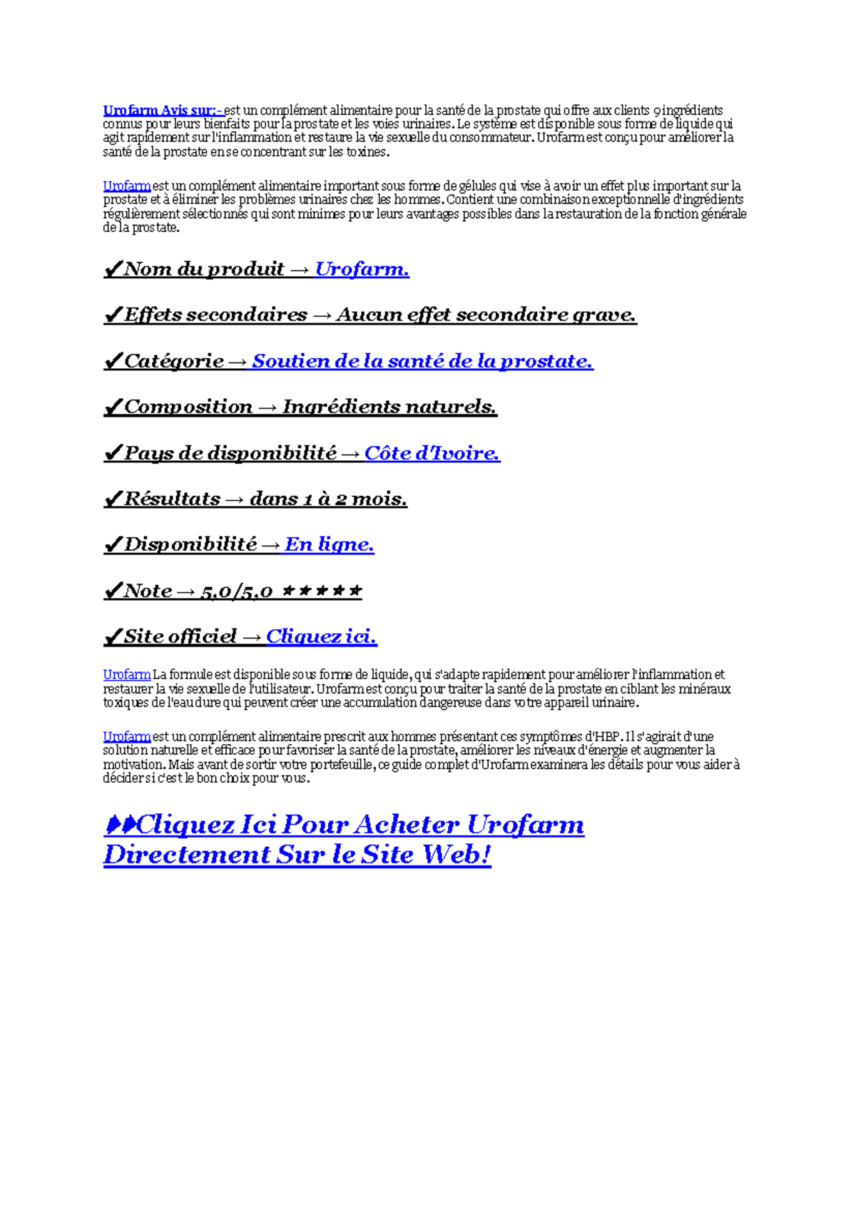 Urofarm Naturels Ingredients Cliquez Ici-compressed - ####### Urofarm ...