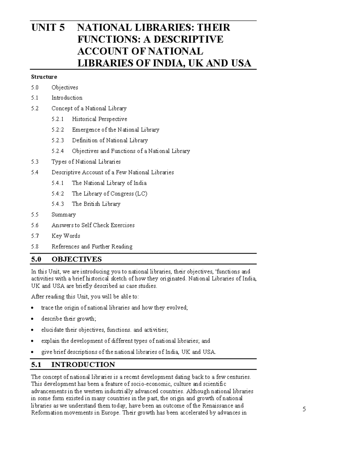 Block-2 BLIS-01 Unit-5 - National Libraries : Their Functions: A ...