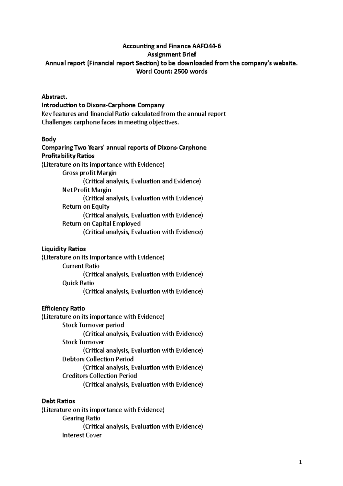 AAFO-44 - Copy - fINANCIAL aNALYSIS - Accounting and Finance AAFO44 ...