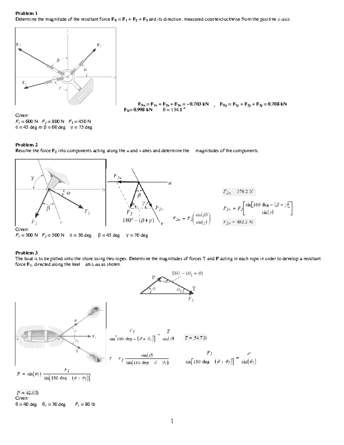 Sample/practice exam, answers - Determine the magnitude of the ...