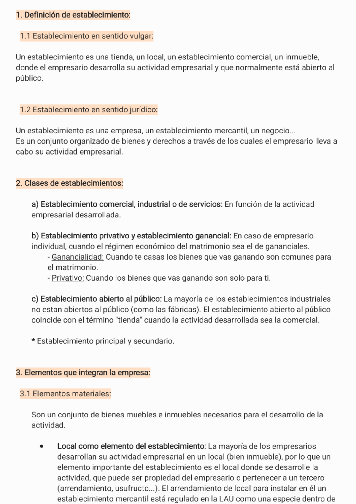 Tema 2 La empresa - 1. Definición de establecimiento: 1 Establecimiento ...