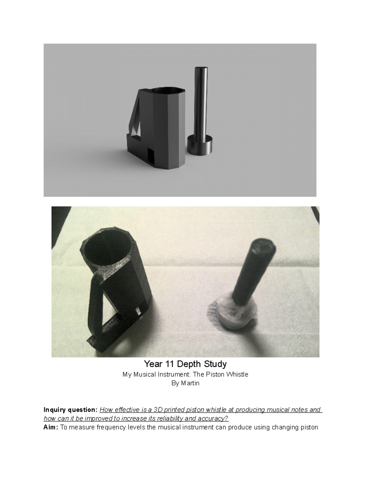 Martin's Depth Study report - Year 11 Depth Study My Musical Instrument ...