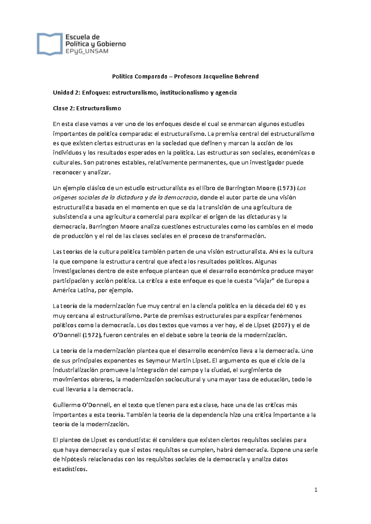 Clase 2-teórico - Resumen Política Comparada - Política Comparada ...